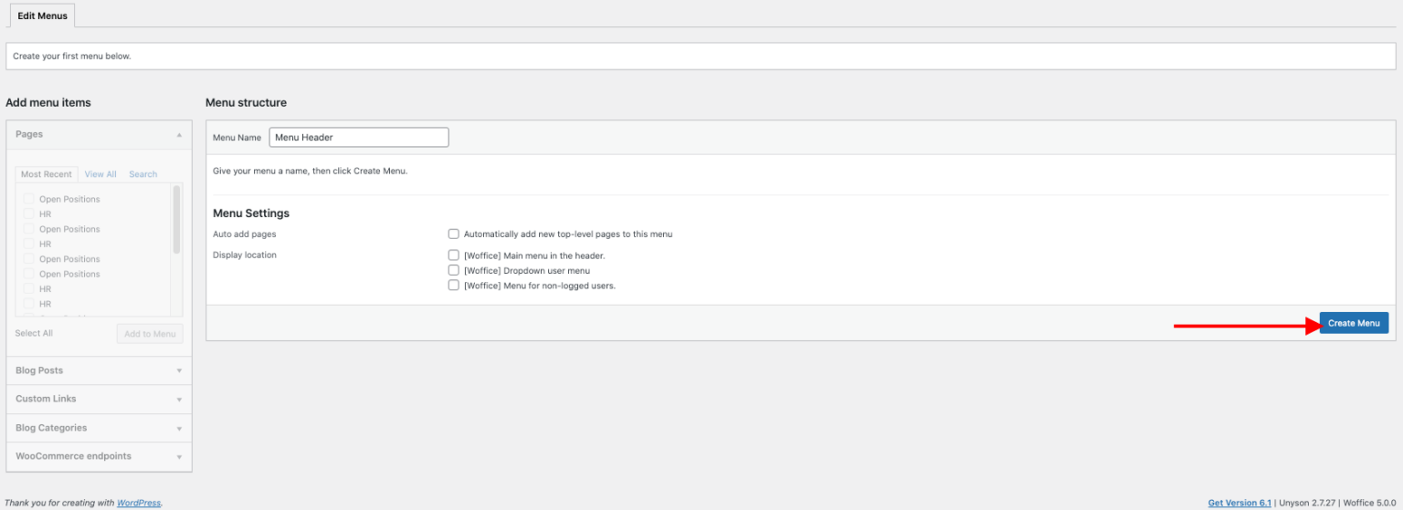 How to properly set menus in the vertical navigation