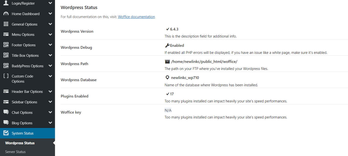 WordPress Status