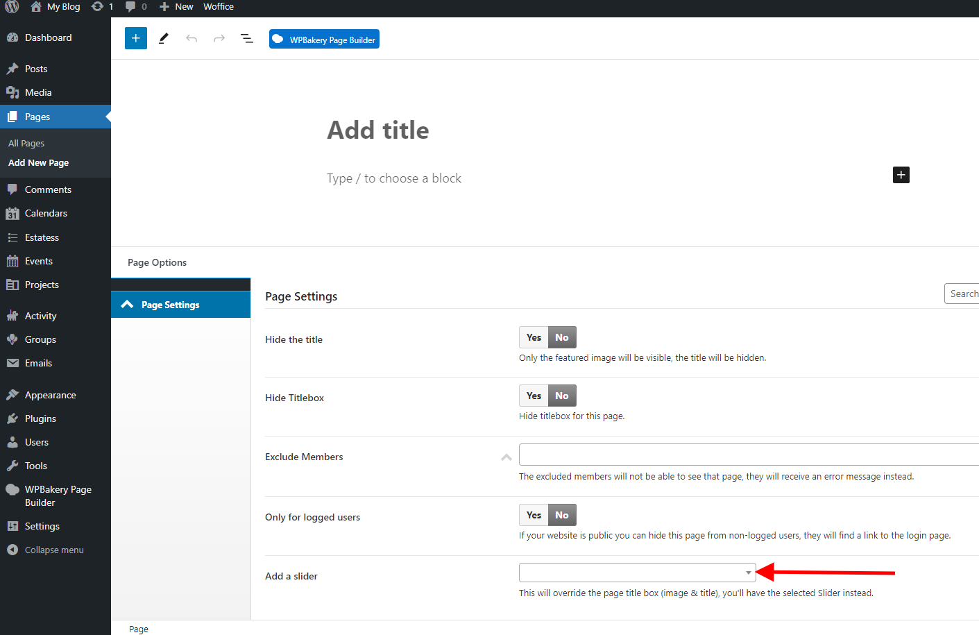 Adding a Slider Revolution Slider to your page