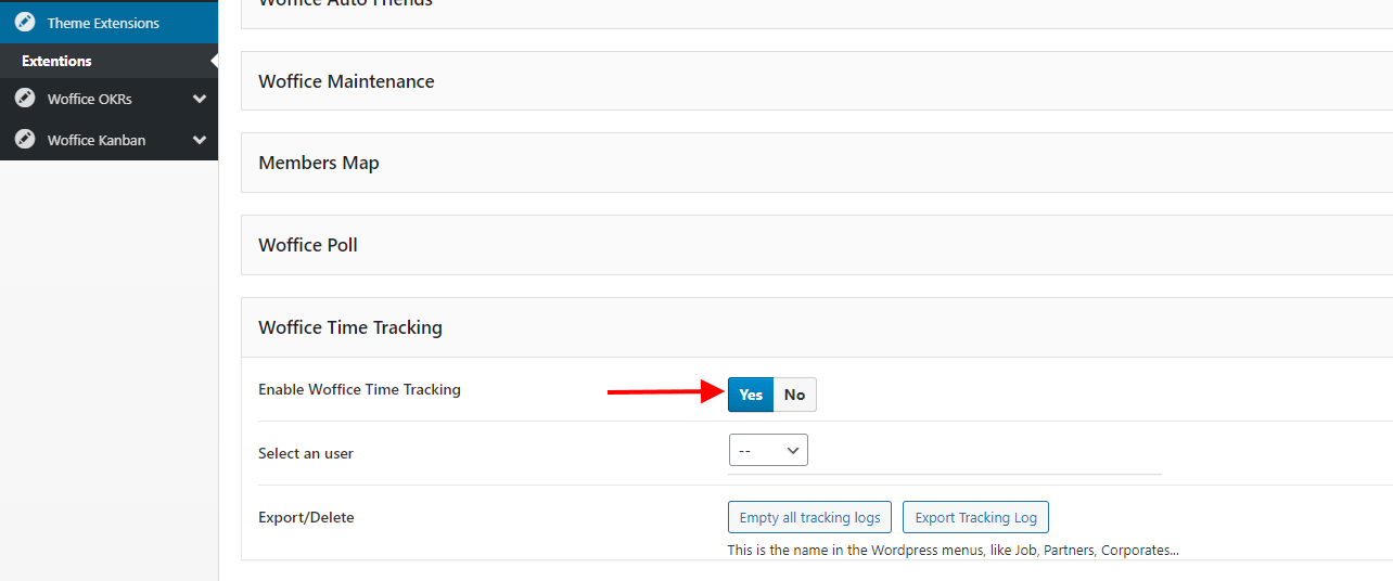 Woffice Time Tracking Widget
